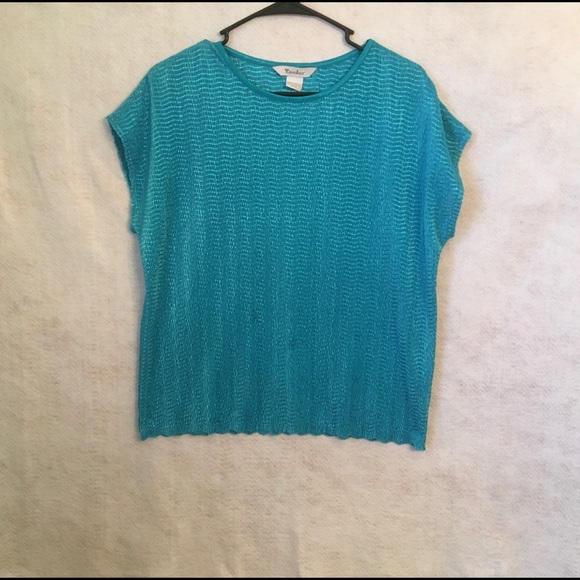 TanJay | Tops | Tanjay Top Sleeveless Crinkle Fabric Turquoise Med ...